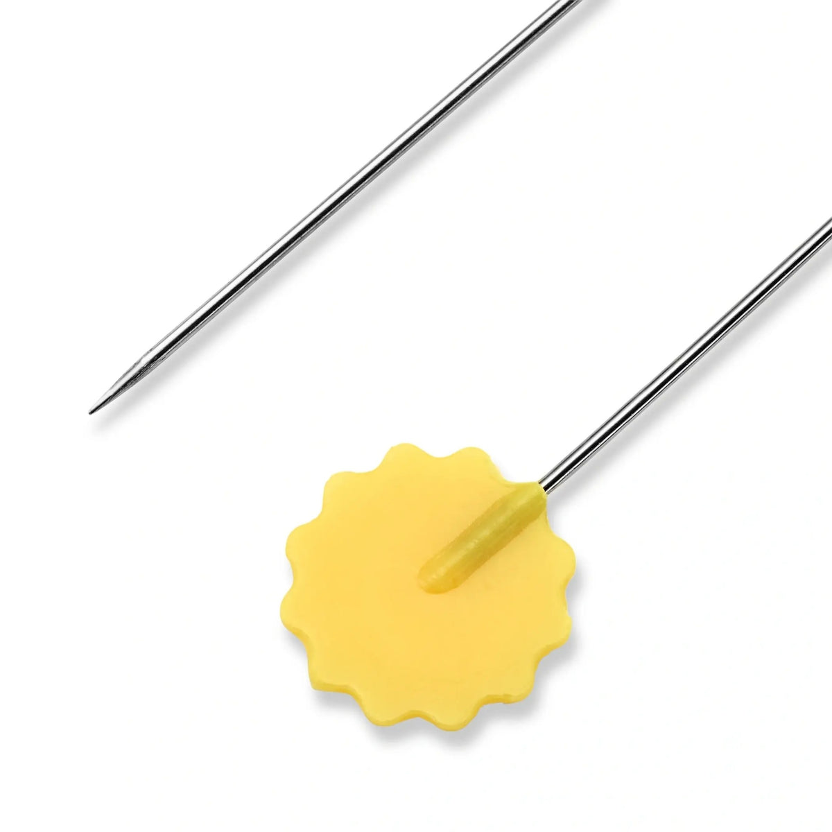 Prym 2 inch Flat Flower Head Pins, Yellow, 50 pc | Handicraft