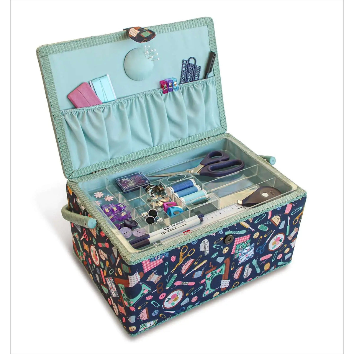 Prym Sewing Basket, XL, Aqua Notions | Handicraft