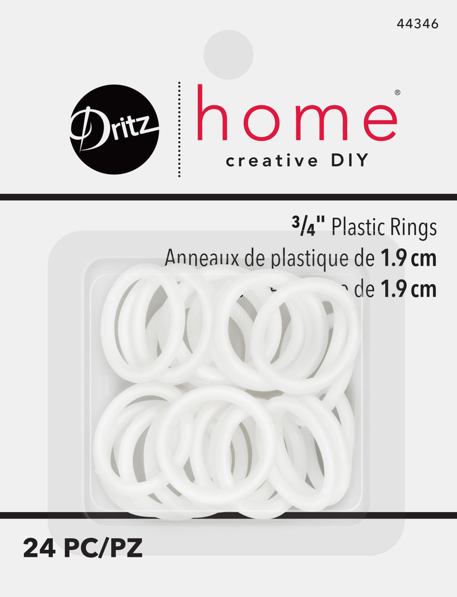 Dritz 3/4 inch Plastic Rings, White, 24 pc | Handicraft